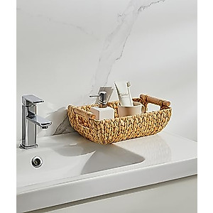 Berdeng Wicker Storage Basket, Large Baskets for Gifts Empty, Small Baskets for Organizing, Woven Storage Baskets for Shelves, Toy Basket, Set of 3(Sea Grass)