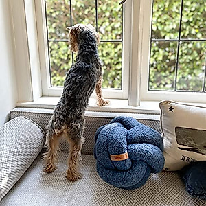 THE BALLOW Knot Pillow - Boucle Fabric Large Knot Pillow - Decorative Knotted Ball Pillow - Round Throw Pillows For Couch or Cuddle pillow (Steel Grey)