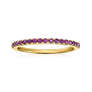 RS Pure by Ross-Simons 0.20 ct. t.w. Amethyst Ring in 14kt Yellow Gold. Size 8