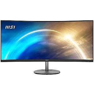 MSI Pro MP341CQ, 34" Monitor, 3440 x 1440(UWQHD) VA, 100Hz, TUV Certified Eyesight Protection, 4ms, Displayport, HDMI, Tilt, Black