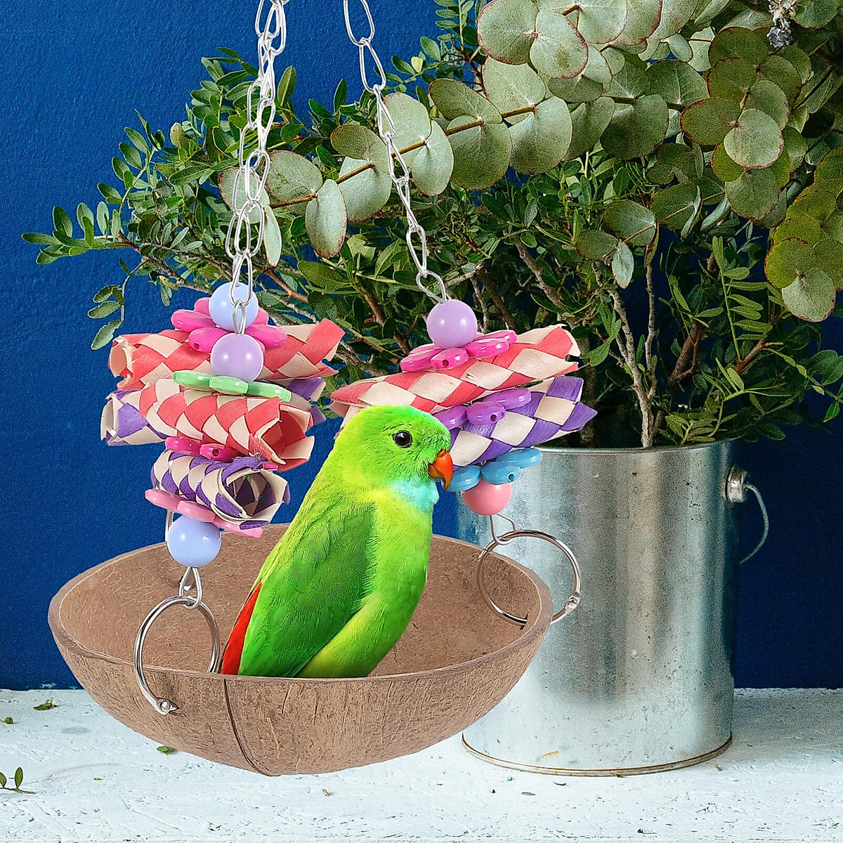 Hanging Bird Hammock Swing Bed Plush Parrot Snuggle Tent Nest Parakeets Cockatiels Conures Parrots Bird Cage Accessories Perch Toy
