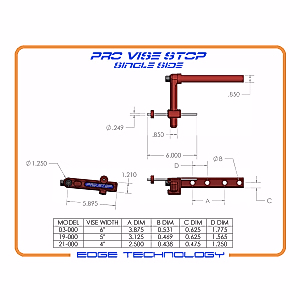 Edge Technology Pro Vise Stop Single Side 6"