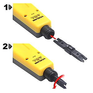 VCELINK Punch Down Impact Tool with 110 and 66 Blades, Network Wire Punch Down Impact Tool Kit, Keystone Impact Terminal Insertion Tools, Network Cable CAT6/CAT5/CAT3 Stripper