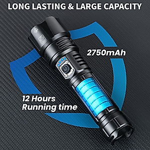 Lylting Rechargeable LED Flashlights High Lumens 2 Pack, 990,000 Lumen Super Bright Flashlight with USB Cable, 5 Modes Powerful Flashlight Waterproof Flash Light for Home Emergencies Camping