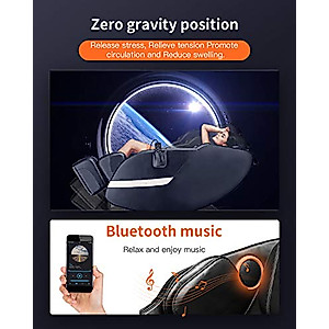BestMassage Electric Shiatsu Zero Gravity Full Body Massage Chair Recliner with Built-in Heat Therapy Foot Roller Airbag Massage System Stretch Vibrating Wireless Bluetooth Speaker,Black