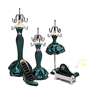 LDCHNH Jewelry Rack Jewelry Rack Earring Rack Jewelry Storage Gift Birthday Gift Girls Green