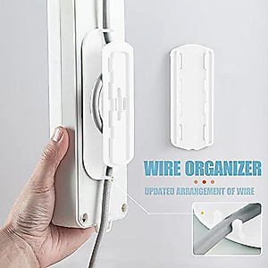 ORIJOYNA Power Strip Holder 2 Pack Self Adhesive Power Strip Mounts with Wire Wrap Function WiFi Router Surge Protector Mount Fixator Wall Mount Punch Free Cable Management System