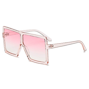 GRFISIA Square Oversized Sunglasses for Women Men Flat Top Fashion Shades