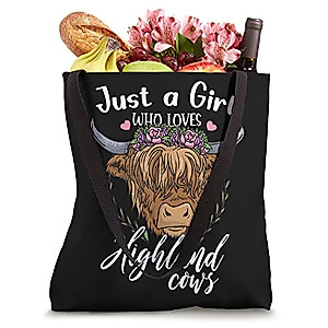 Just A Girl Who Loves Highland Cows Scottish Western Country Tote Bag