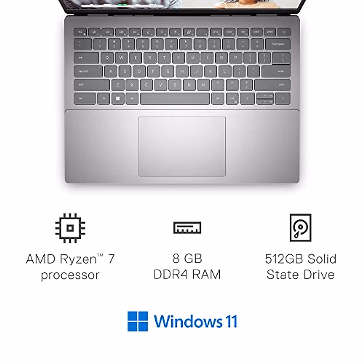 Dell Inspiron 5425 Laptop - 14-inch 16:10 FHD+ (1920 x 1200) Touchscreen Display, Ryzen 7 5825U, 8GB DDR4, AMD Radeon, 512GB SSD, 2 Years+6 Months Migrate Warranty, Win 11 Pro - Platinum Silver