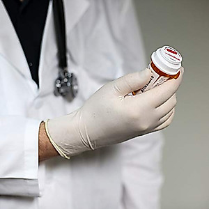 AMMEX White Latex Disposable Exam Gloves, 4 Mil, Powder-Free, Food-Safe, Lightly-Textured, Non-Sterile, Large, Case of 1000