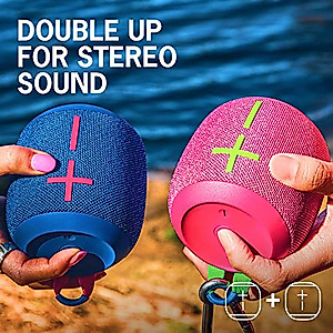 ULTIMATE EARS WONDERBOOM 3, Small Portable Wireless Bluetooth Speaker, Big Bass 360-Degree Sound for Outdoors, Waterproof, Dustproof IP67, Floatable, 131 ft Range - Joyous Brights Grey (Renewed)