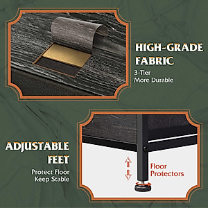 WLIVE Dresser for Bedroom with 5 Drawers, Wide Chest of Drawers, Fabric Dresser, Storage Organizer Unit with Fabric Bins for Closet, Living Room, Hallway, Charcoal Black Wood Grain Print