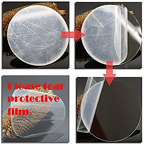 DIY Mirror Wall Sticker, OMGAI Removable Round Acrylic Mirror Decor of Self Adhesive Circle for Art Window Wall Decal Kitchen Home Decoration, 30Pcs