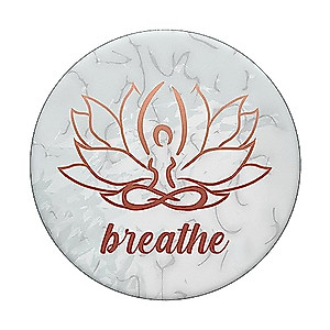 Rose Pink Breathe Lotus Pose Yoga Asana Namaste Om Zen Yogi PopSockets Swappable PopGrip