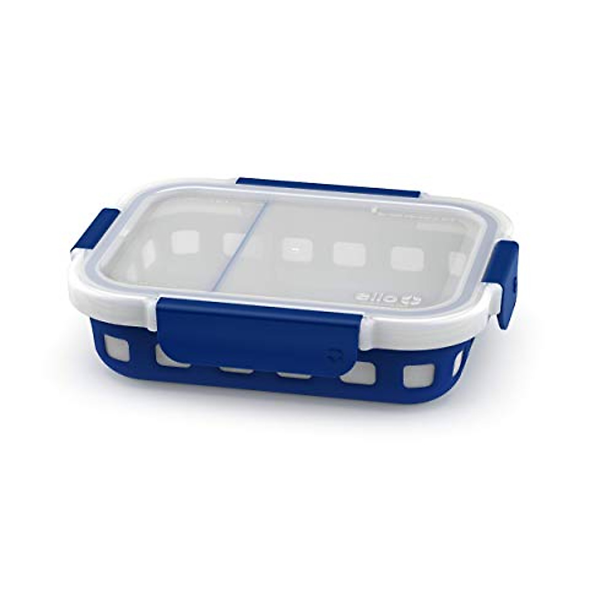 Ello Sammie Plastic Divided Kids Food Storage Container, 4 Cup, Touchdown Blue