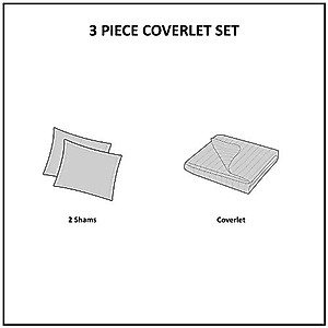 Comfort Spaces Enya Quilt Set - Casual Floral Print Channel Stitching Design, All Season, Lightweight Coverlet, Cozy Bedding, Matching Shams, Decorative Pillows, Full/Queen(90"x90"), Purple 3 Piece