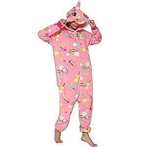 Nousion Licorne Unisex Adult Onesies Pajamas, Cosplay Christmas Sleepwear Onesies Outfit Light Purple