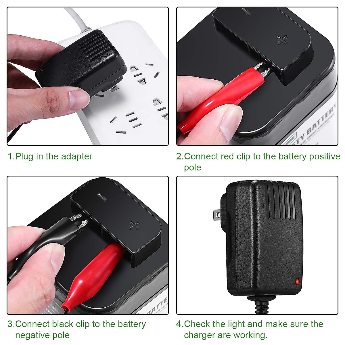RUSFOL [UL Listed] 6-Volt Battery Charger for Moultrie Battery (Input 100-240V, Output 6V 0.6A)