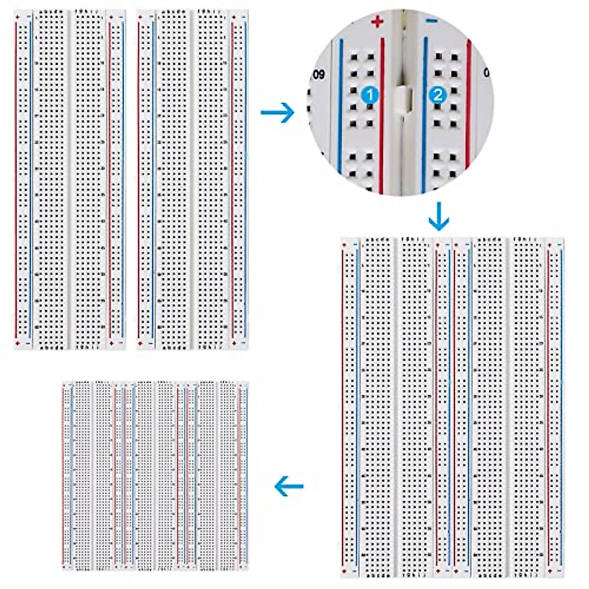 DEYUE 3 Set of Solderless Prototype Breadboard 830 tie Points Breadboard