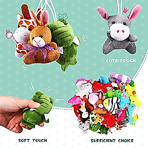 42 Pieces Mini Plush Animals Toys Set, Cute Small Stuffed Animal Plush Keychain Decorations for Themed Party Favors, Carnival Prizes, Classroom Rewards, Goody Bags Filler for Boys Girls