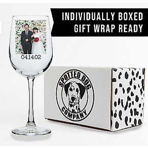 Personalized 16oz Photo Picture Print Stemmed Wine Glass - Wedding Gifts Anniversary for Couple, Parents Husband Wife, Mother's Day Gift 20th 25th 30th 40th 45th 50th 60th, Year Anniversary