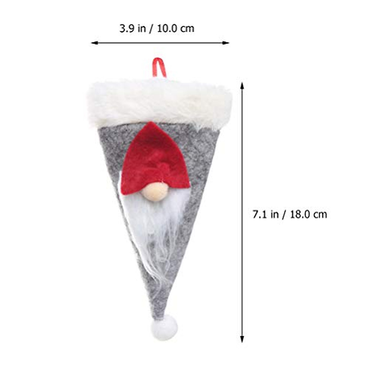 Hemoton 6Pcs Christmas Silverware Holders Pocket Santa Hat Gnome Elf Cutlery Knives Forks Tableware Storage Bag Covers for Xmas Holiday Table Decoration Red Grey