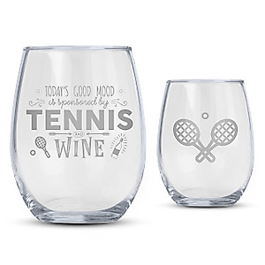 Bad Bananas Tennis Gifts for Women - 21 oz. Stemless Wine Glass - Funny Tennis Player Gift Ideas for Tennis Fans and Tennis Lover Gifts for Her