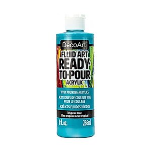 Deco Art DecoArt FluidArt Ready-To-Pour Acrylic Paint 8oz-Tropical Blue