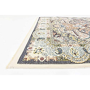 Unique Loom Narenj Collection Classic Traditional Medallion Textured Design Area Rug, 8 x 10 ft, Ivory/Tan