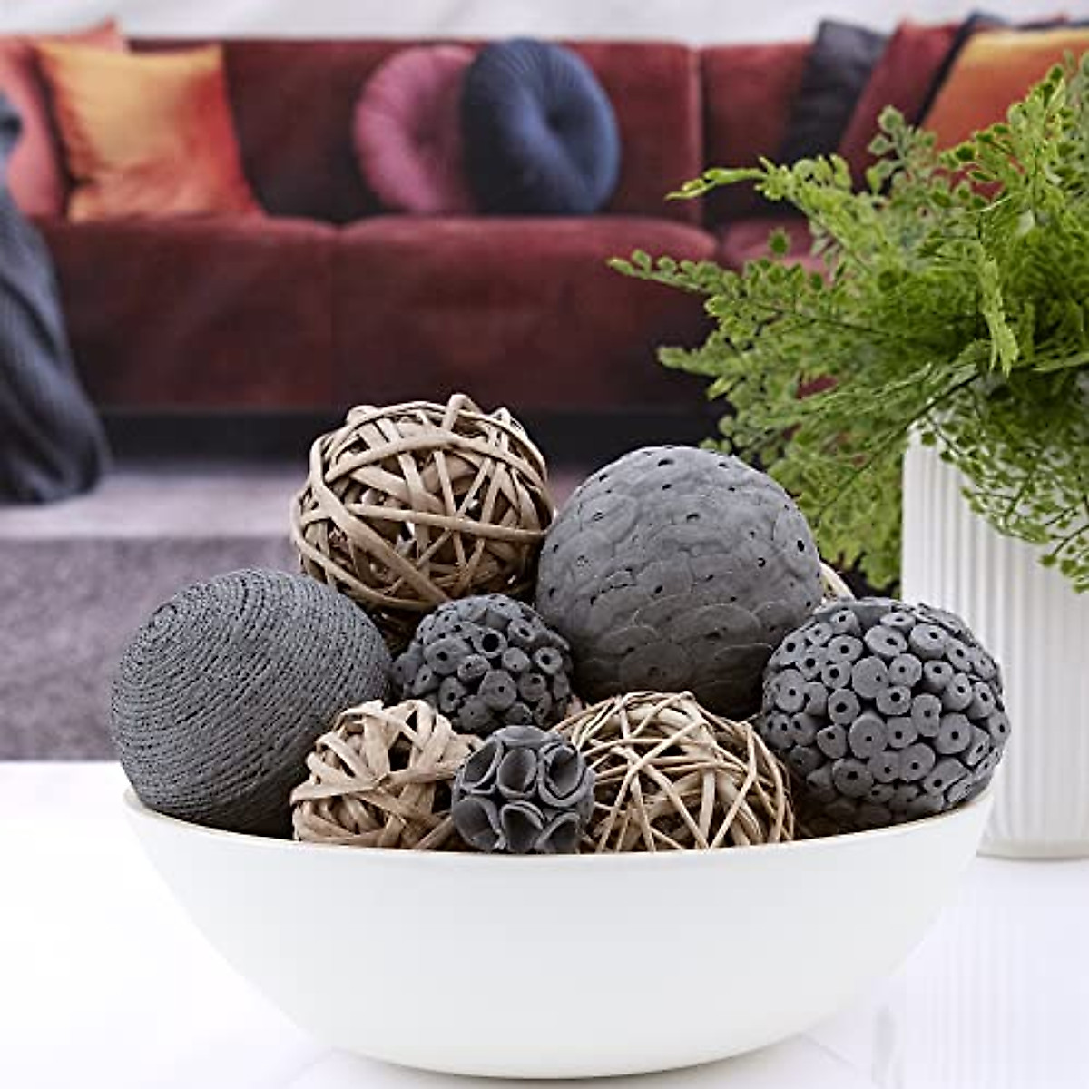 ANDALUCA Large Decorative Vase Filler Bag with Orbs, Balls (Grey)