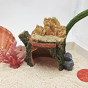 Reptile Hideout Cave,Lizard Hiding Cave Resin Rock Hideaway Habitat Aquarium Decor for Amphibians Lizard Hermit Crab Gecko Spider Frog Betta Fish Crayfish