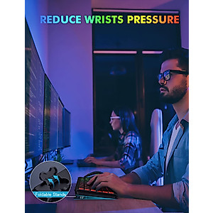 Wireless Keyboard and Mouse Combo - RGB Backlit, Rechargeable & Light Up Letters, Full-Size, Ergonomic Tilt Angle, Sleep Mode, 2.4GHz Quiet Keyboard Mouse for Mac, Windows, Laptop, PC, Trueque