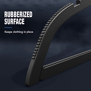 BROOKSTONE, 25 Pack [Non-Slip] 3D Rubberized Hangers, Ultra Slim Lightweight Design, Heavy-Duty, Won’t Stain Fabric, Swivel 360° Hook