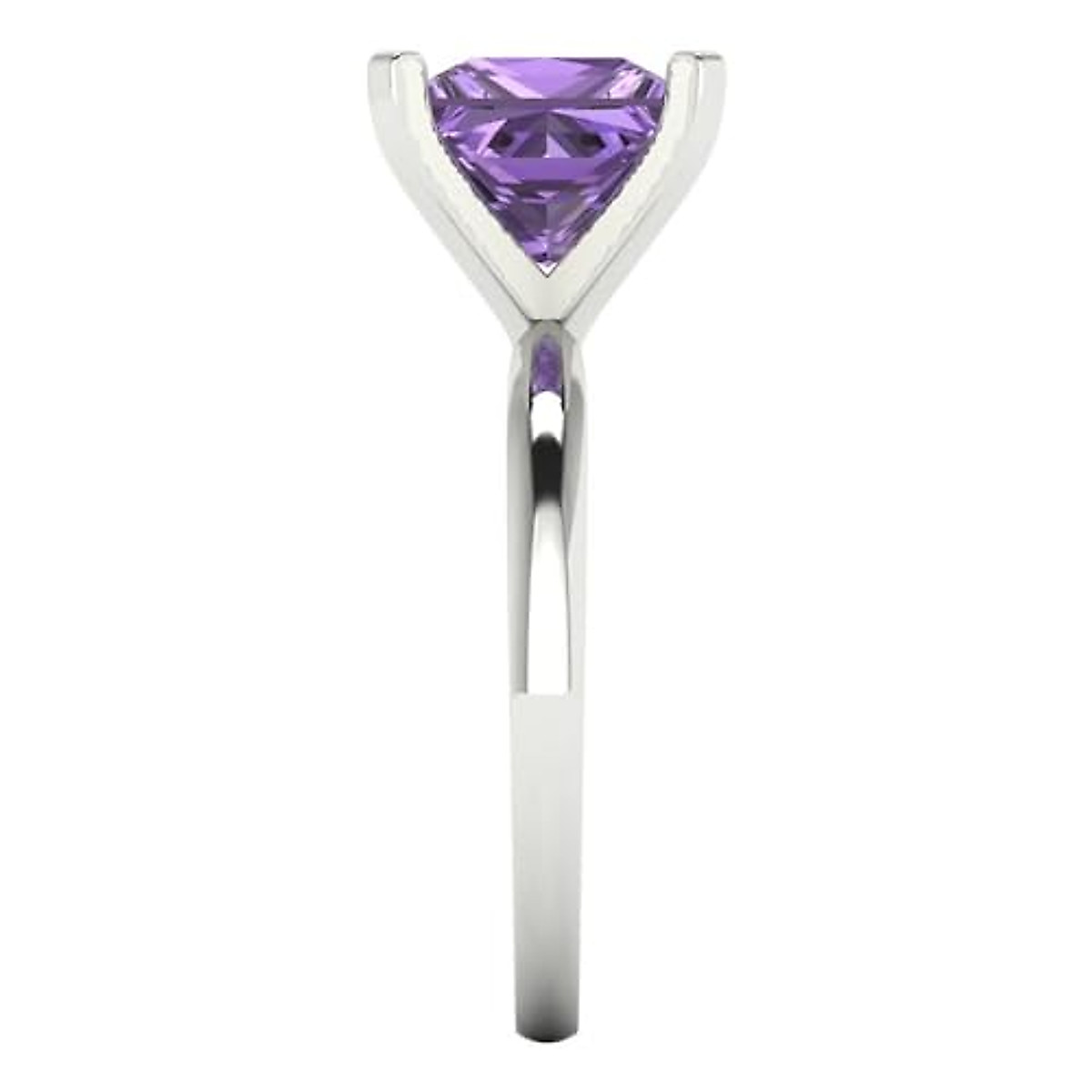 Clara Pucci 3.0 ct Princess Cut Solitaire Simulated Alexandrite Engagement Wedding Bridal Wedding Anniversary Ring 14k White Gold 6.5