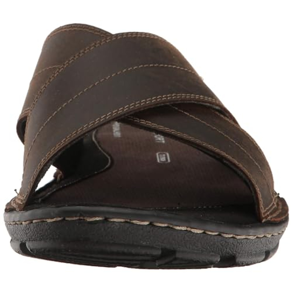 Rockport Men's Darwyn Xband Slide Sandal, Brown II Leather, 14 W US