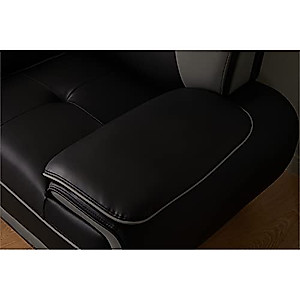Kingway Furniture Lilian Faux Leather Livingroom Loveseat in BlackGray