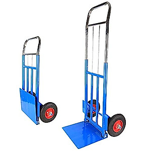 MTYLX Hand Pull Heavy Cart,Multipurpose Foldable Trolley Handling Helper Trailer Portable Luggage Cart Hand Truck 100Kg Load Capacity () for Luggage, Travel, Auto, Moving and Office Use,Blue,37X29X11