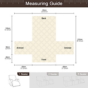 TAOCOCO 100% Waterproof Recliner Chair Cover, Non Slip Covers for Recliner Chair with Pocket, Washable Reclining Chair/Furniture Protector for Kids, Pets(23.6'', Chocolate)