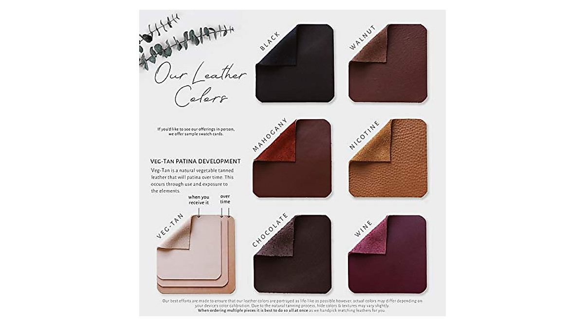 KEYAIIRA - Sample card for leather options, leather swatches from ...