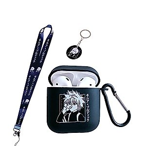 NOLEGA with Anime Character Lanyard Keychain AirPod 1/2 Case， Personalised Drink Boy and Unique TPU Process Frosted Soft AirPod Case