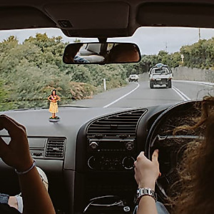 BCSmyer Hawaii Hula Girl Dashboard Bobble Heads for Driver Dashboard Decorations Mini Size 4.72" High Dashboard Hula Girl