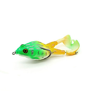 Spotlip 5pcs/Set Double Propellers Frogs Lure Soft Bait Soft Silicone Artificial Fishing Lures Floating Weedless Baits Kit 3.56 inch/13g Topwater Lure (B)