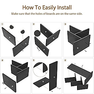 Topfurny Tree Bookshelf, 4-Tier Book Storage Organizer Shelves Floor Standing Bookcase, Wood Storage Rack for Office Home School Shelf Display for Cd/Magazine/Book -Black