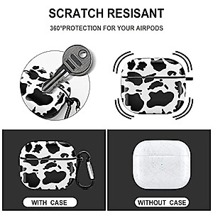Cow Airpods 3rd Generation Case with Keychain Protective Airpods 3 Case Cover Airpods Gen 3 Case Cute Compatible with Apple Earpods,Gifts for Women Men Him Girls