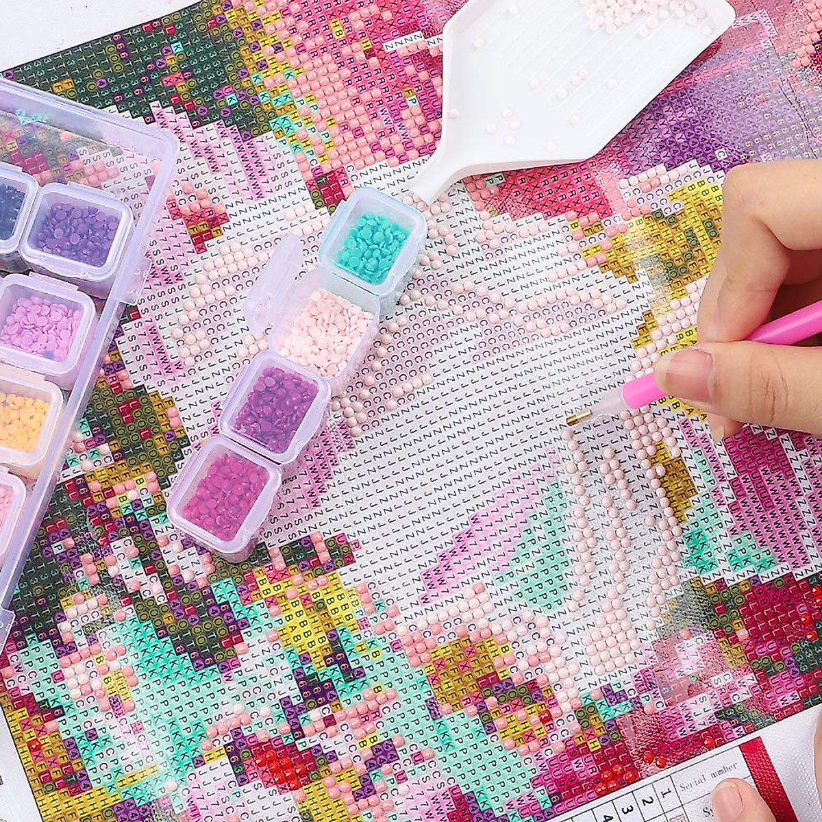 SGHUO 168 Slots 6 Pack 28 Grids Diamond Painting Boxes Plastic Organizer