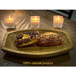 Wood Dough Bowl 17.75", Long Decorative Bowl, Wooden Fruit bowls, Wood Bread Bowl, Wood Bowls for decor, Living Room Accessories, Table Centerpieces For Dining room, Hand Carved Wooden Bowl