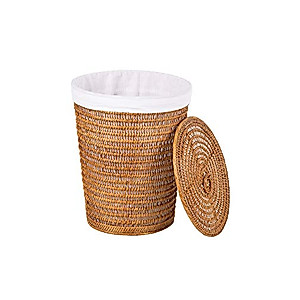 Cambria Rattan Laundry Hamper with Liner, Honey-Brown