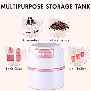 Embagol Eyelash Glue Storage Container Eyelash Storage Container Tank Eyelash Extensions Adhesive Jar Stand Makeup Case Cosmetic Storage Tank for Women Pink…