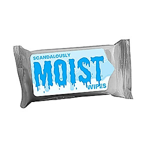 Scandalously Moist Wipes Pocket Size Wet Towelettes - Funny Travel Wipes for Women Stocking Stuffer Ideas Disposable 15 Count